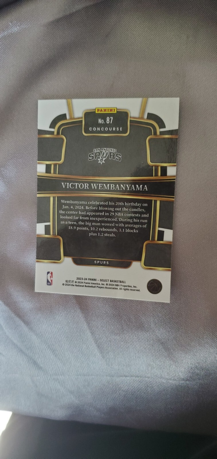 2023-24 Select VICTOR WEMBANYAMA Rookie Card RC Concourse Wemby Spurs ...