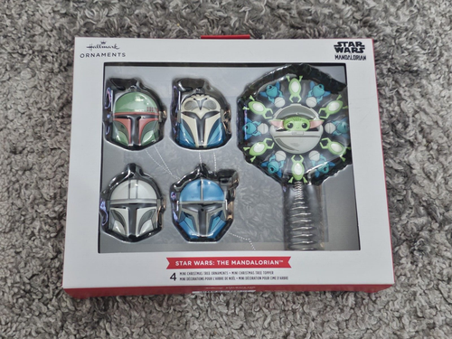 HALLMARK STAR WARS THE MANDALORIAN MINI ORNAMENT SET WITH GROGU TREE ...