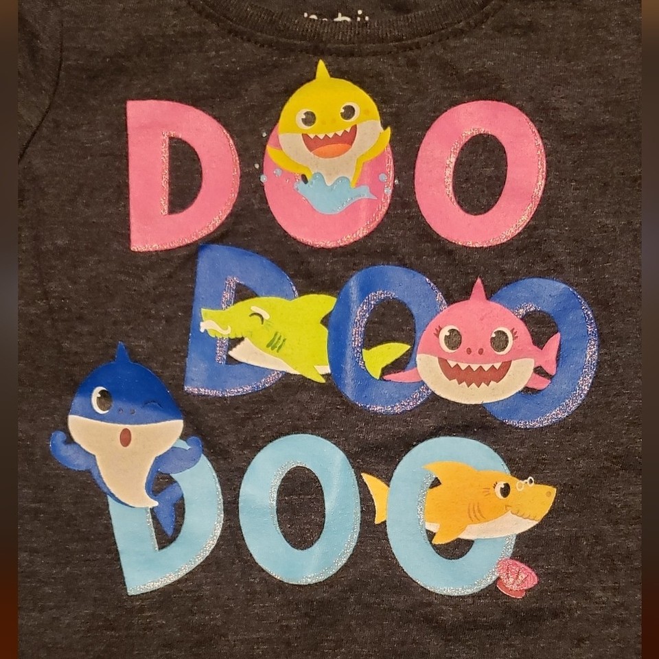 Pinkfong Baby Shark Graphic Tee - Heather Grey Size 18 Month | eBay