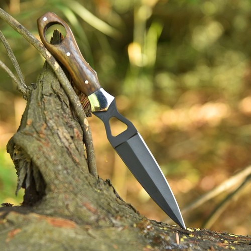 Handmade Fix Double Edge Blade Dagger Boot Knife Full Tang Hunting ...