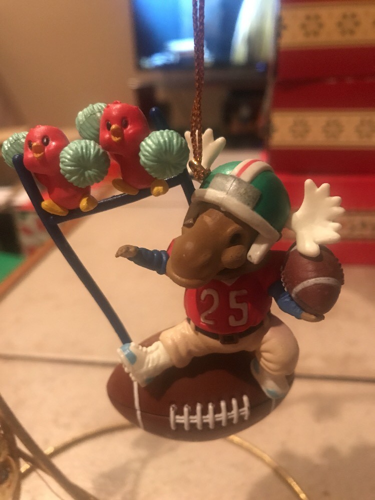 NON ENESCO/TRIM A HOME ORNAMENT: REINDEER PLAYING FOOTBALL REINDEER ...