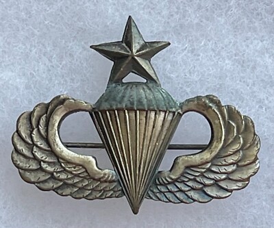 WWII US SENIOR AIRBORNE WING / WINGS GERMAN MADE PARATROOPER INSIGNIA ...