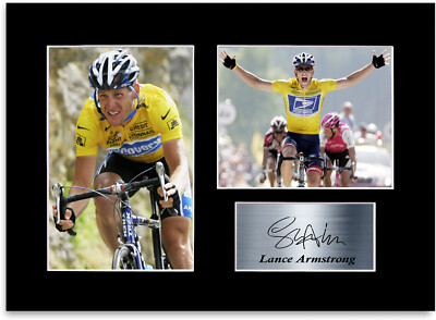 Lance Armstrong Road Racing Cyclist Signed Autograph Photo Display ...