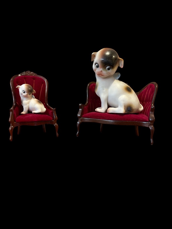 Kewpie Rare Doodle Dog Rose O'Neill Marked Brown Spots Sitting in a ...