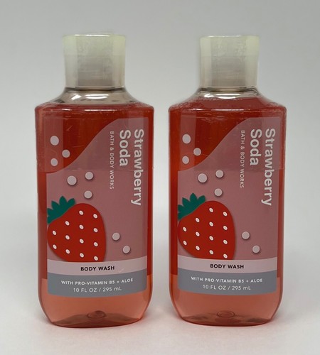 2 BATH & BODY WORKS STRAWBERRY SODA WASH SHOWER GEL ALOE PRO-VITAMIN B5 ...