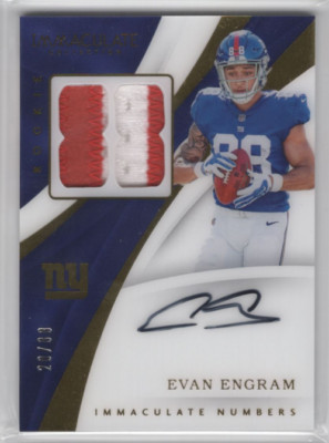 2017 Immaculate Collection Immaculate Numbers Rookie Evan Engram Auto ...