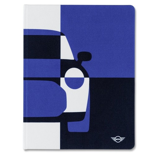 BMW MINI Notebook Car Tile Vibrant Silver White Fabric Cover - Blue ...