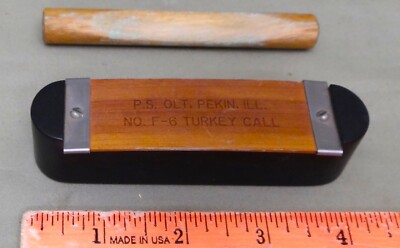 Vintage PS Olt Model F-6 Turkey Scratch Box Game Call Pekin IL USA, W ...