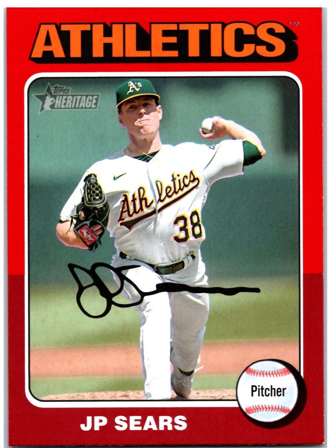 2024 Topps Heritage - JP Sears #325 Red Border "White Border" Above ...