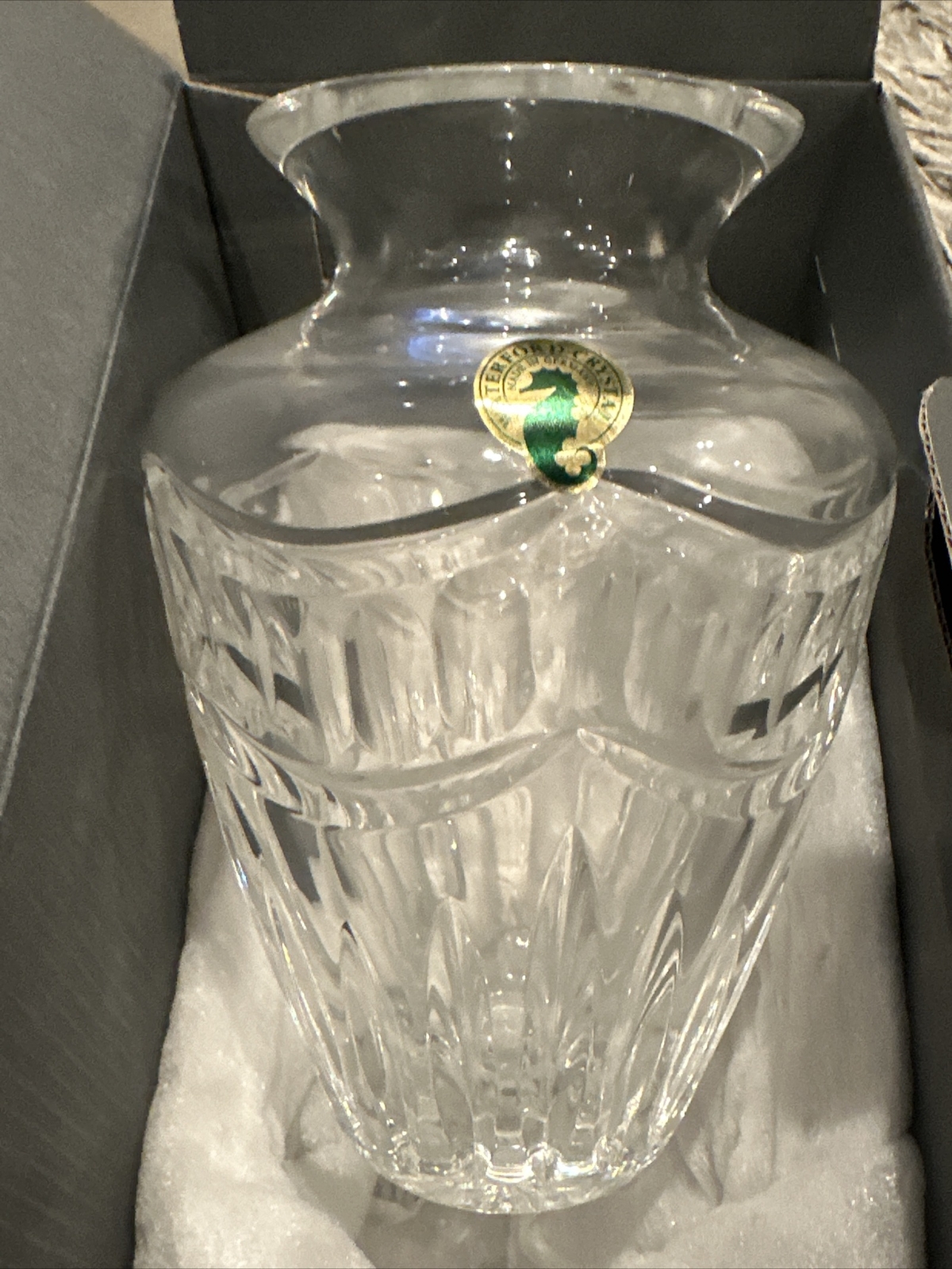 Waterford Crystal POMPEII 6" Vase Green Seahorse Sticker Etched Mark | eBay