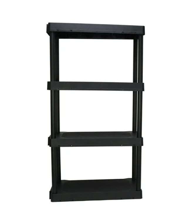 4-Tier Shelf Plastic Shelves Rack Storage Organizer Heavy Duty Garage ...