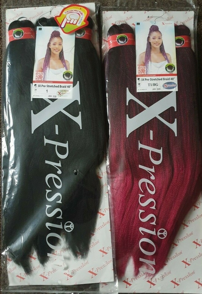 Xpression 3x PreStretched Ombre Braids Hair Extensions 3bundle in a ...