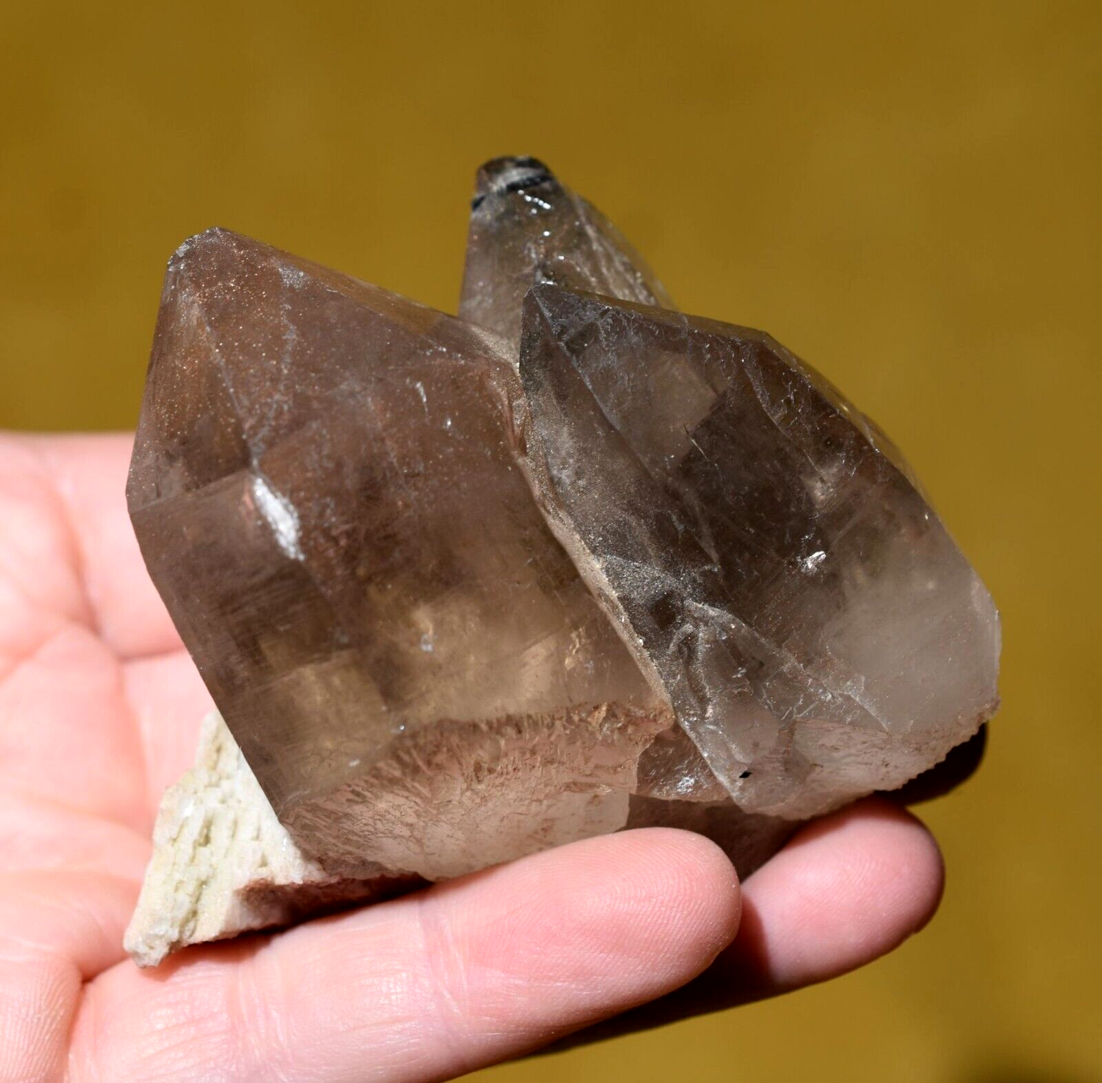 Light Smoky Quartz Crystal Cluster W/ Tourmaline Inclusion Zeolite ...
