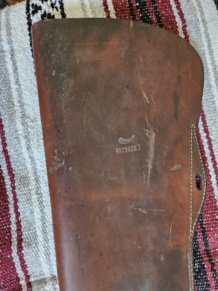 Hunter Co. 402B 26 Leather Rifle Scabbard Brown good shape 38 inch long ...