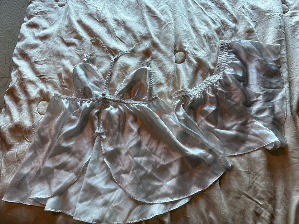 Betsey Johnson Bridal White Baby Doll Sleep Set Medium Satin | eBay