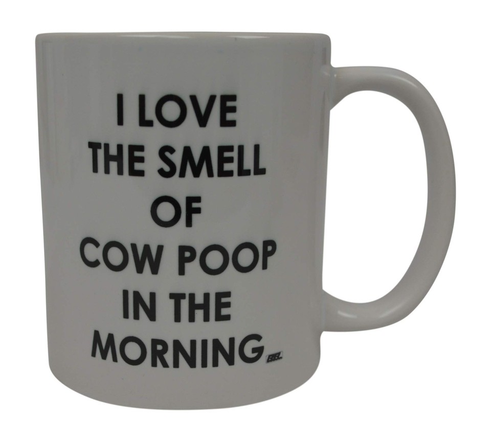 Funny Farmer Coffee Mug Novelty Cup Gift Idea I Love the Smell of Cow ...