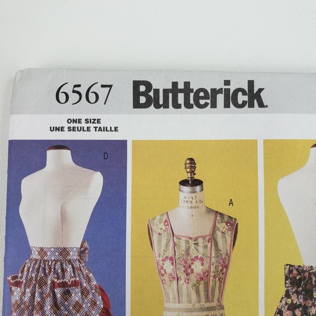Butterick 6567 Vintage Style Aprons Sewing Pattern 4 Designs for sale ...