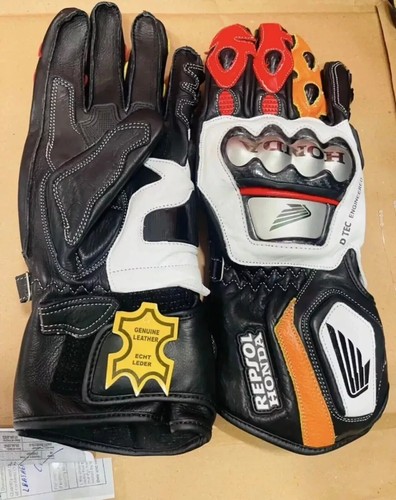 Honda Gloves racing glove Motorcycle Leather Racing Gloves Real Cowhide ...