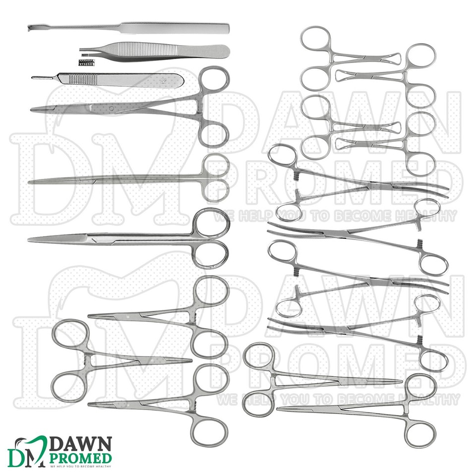 19 Pcs Economy Veterinary General Surgery Kit W/FREE Scalpel Blades ...