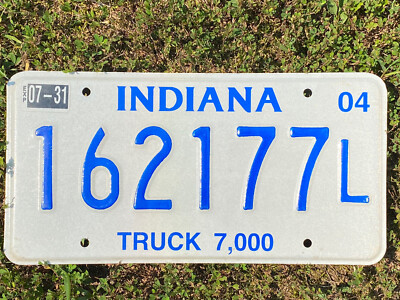 Indiana 2004 License Plate Truck 7000 aluminum Cosplay Crafting mancave ...