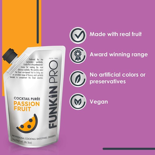 Funkin Passion Fruit Puree | Natural Mixer for Cocktails, Drinks ...