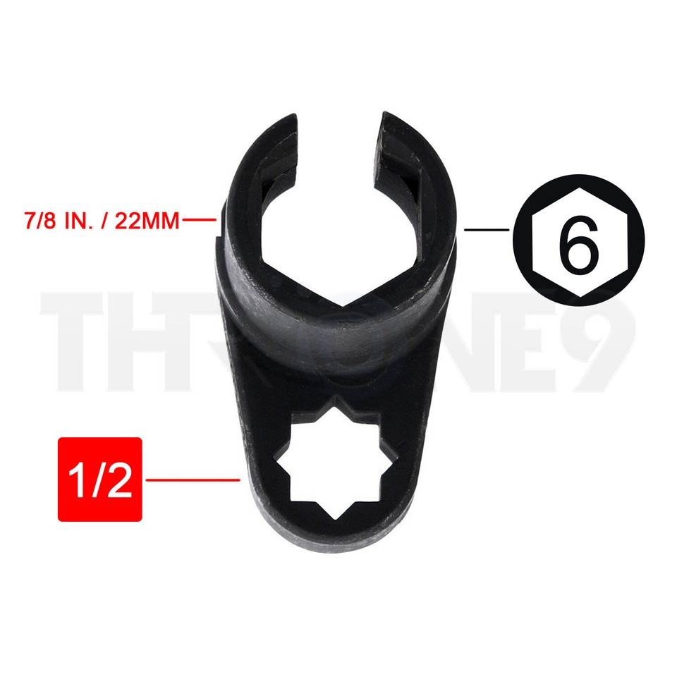 02 O2 Oxygen Sensor Socket Wrench 1/2" Dr. x22mm x 50mmL Car Auto ...