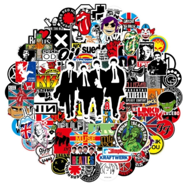 100PCS Rock Band Stickers Lot, Punk Heavy Metal Decals for Laptop ...