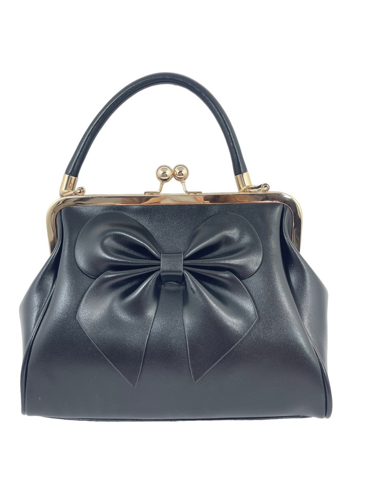 Vintage Style Big Bow Kisslock Handbag – Dancing Days 50s Retro Purse ...