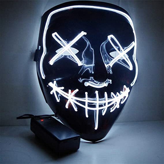 Halloween Clubbing Light Up LED Mask Costume Rave Cosplay Party Purge 3 ...