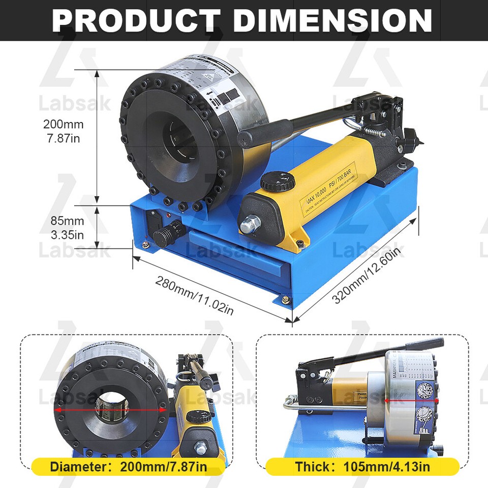 Portable Hydraulic Hose Crimper Pipe Crimping Machine With 8 Sets ...