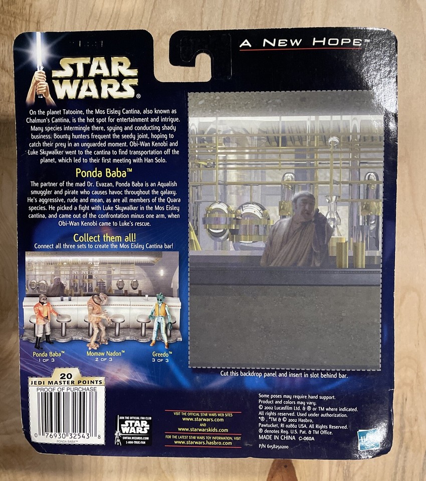 Star Wars 2002 A New Hope PONDA BABA with Cantina Bar Section New Rare ...