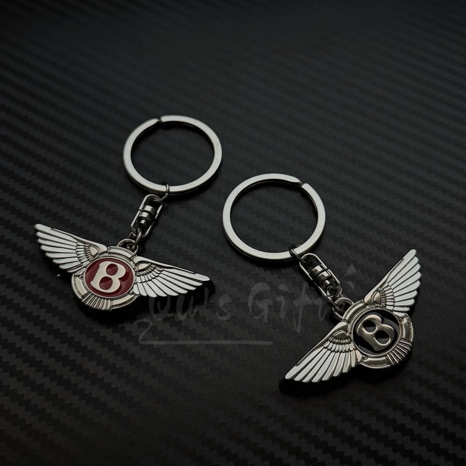 Bentley Flying B Metal Keychain Black/Red Car Key Ring | eBay