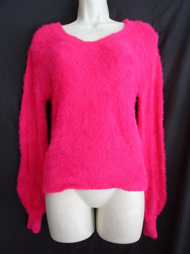 Almost Famous 100% Nylon Fuzzy Faux Mohair Hot Pink Pullover SOFT ...