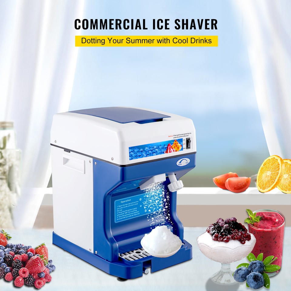 VEVOR 265LBS/H Commercial Ice Shaver Ice Crusher Snow Cone Machine PC ...
