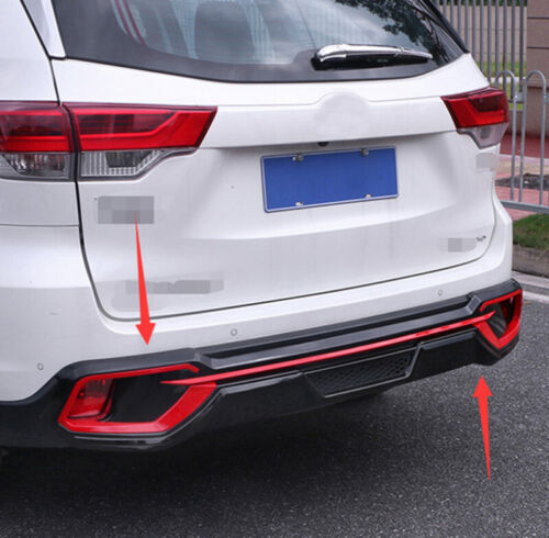 For Toyota Highlander 2015-2020 Red Rear Bumper Diffuser Lip Spoiler ...