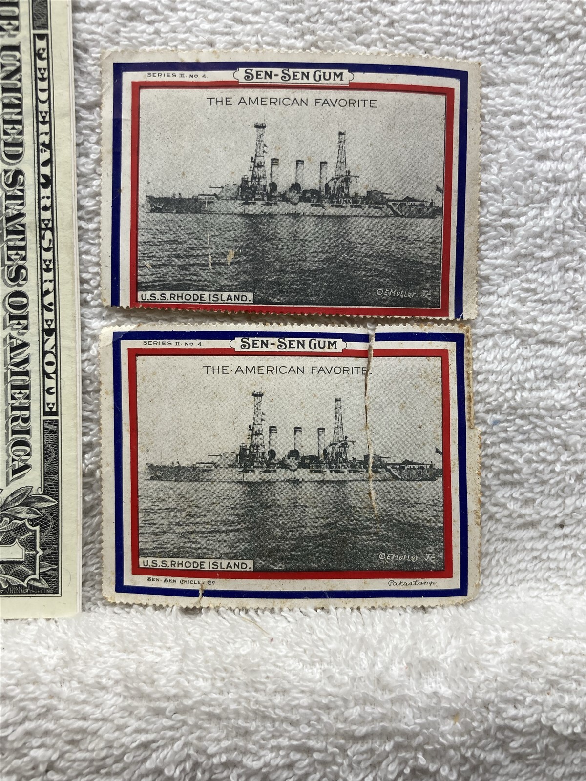 1900s 1910s Sen-Sen Gum Chicklet Company US Navy Ships Stamp Trading ...