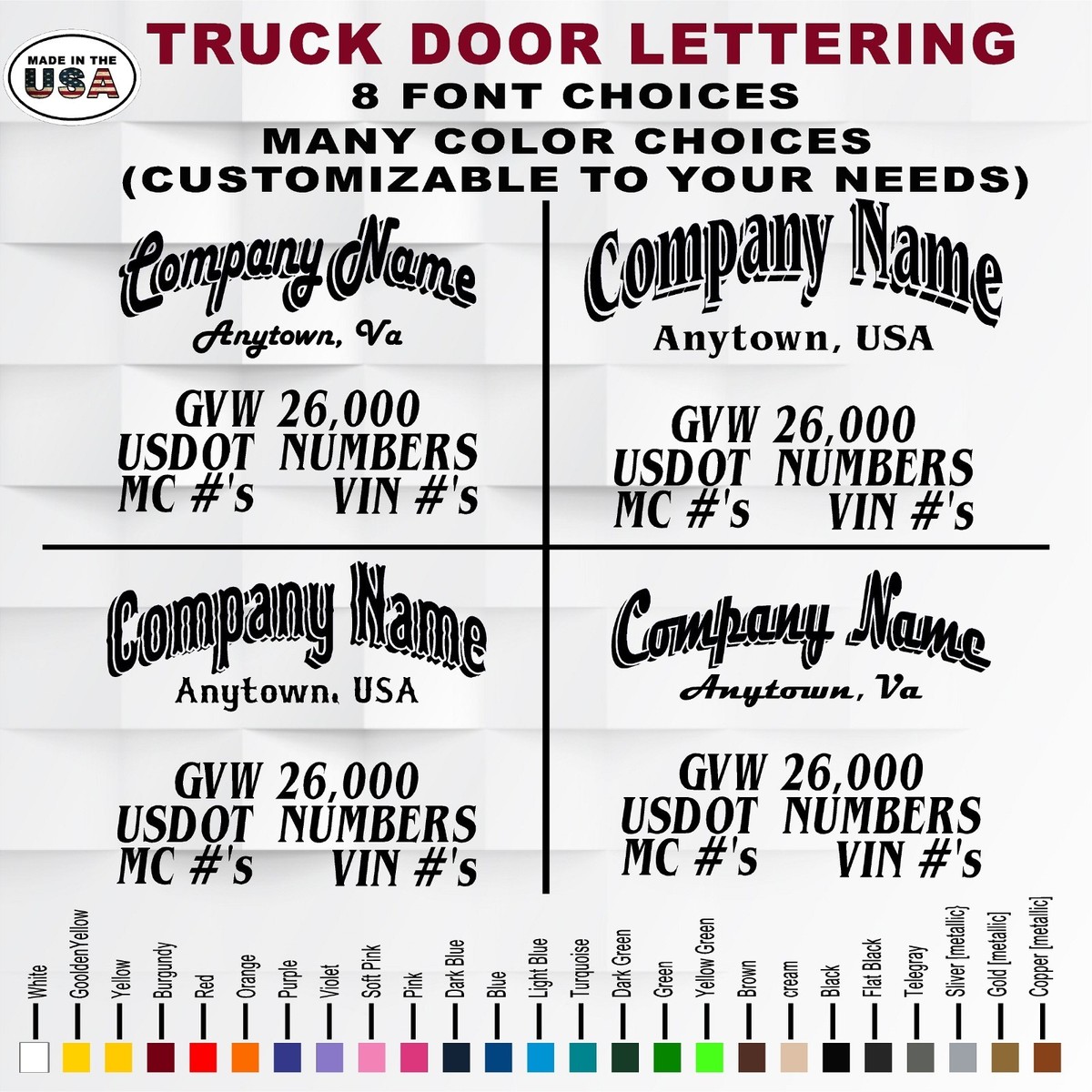 Semi Truck Graphics And Lettering Vehicle Signs: Vinyl Letters