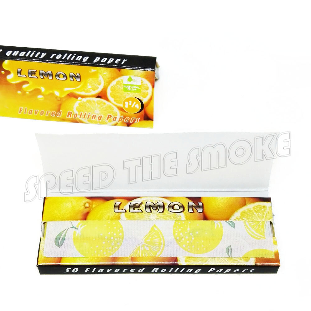 10 Packs LEMON Fruit Flavored Cigarette Rolling Paper 500 Papers 1 1/4 ...