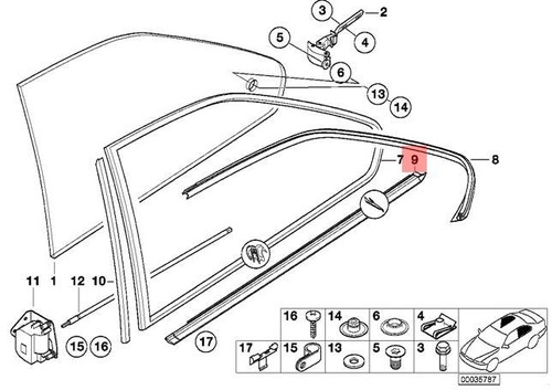 Genuine BMW E36 Coupe Window Seal-Vent Right OEM 51368119964 | eBay