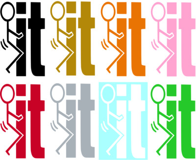 F*CK IT ~ STICK FIGURE ~ DECAL / STICKER ~ 3 SIZES AVAILABLE | eBay