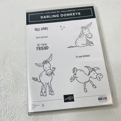 Stampin Up Darling Donkeys Cling Stamp Set 155264 8pcs Birthday Friend Farm | eBay