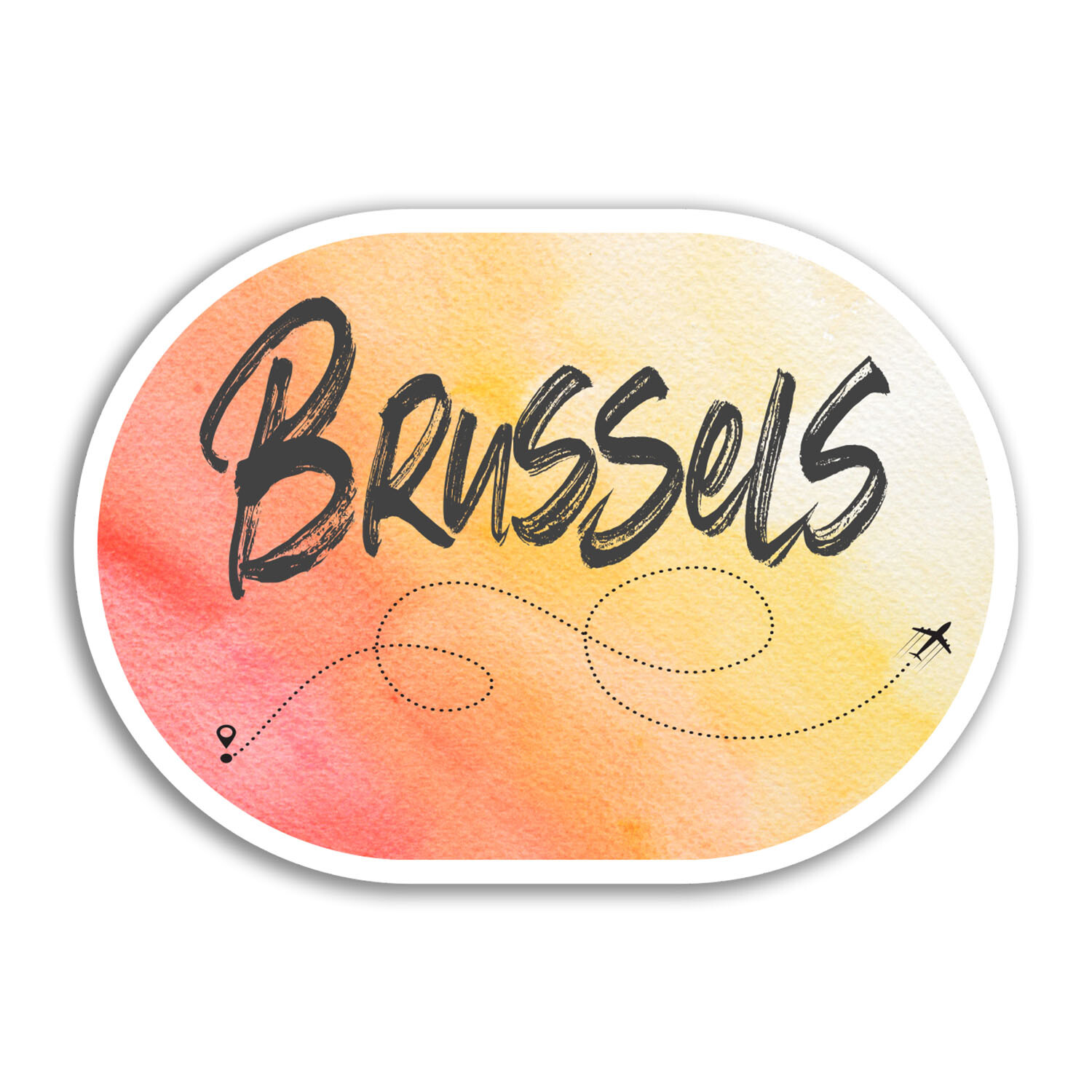 2 x 10cm Brussels Vinyl Stickers - Belgium Travel Sticker Luggage ...