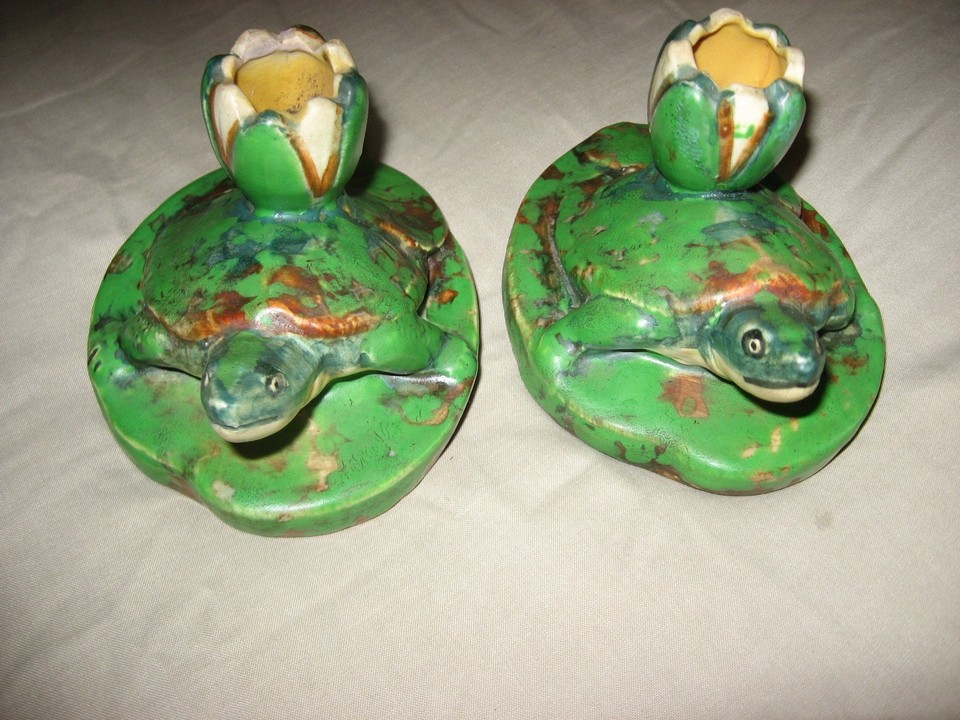 Weller Coppertone Turtle Candle Stick Holders 1920s Excellent | eBay