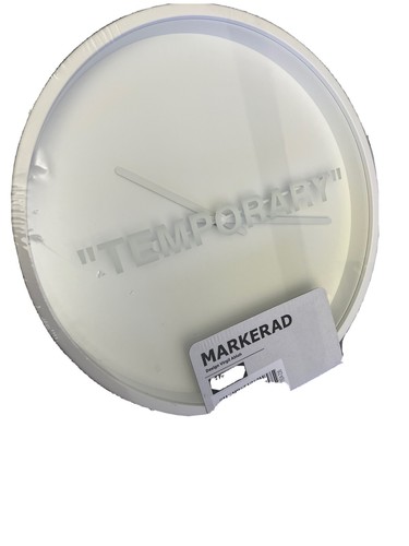 NEW Virgil Abloh x IKEA MARKERAD Temporary Wall Clock Off-White 16.5 ...