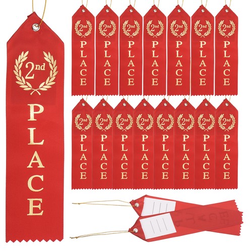 50 Pcs Award Ribbons 2nd Place Prize Medal Ribbon with Event Card ...