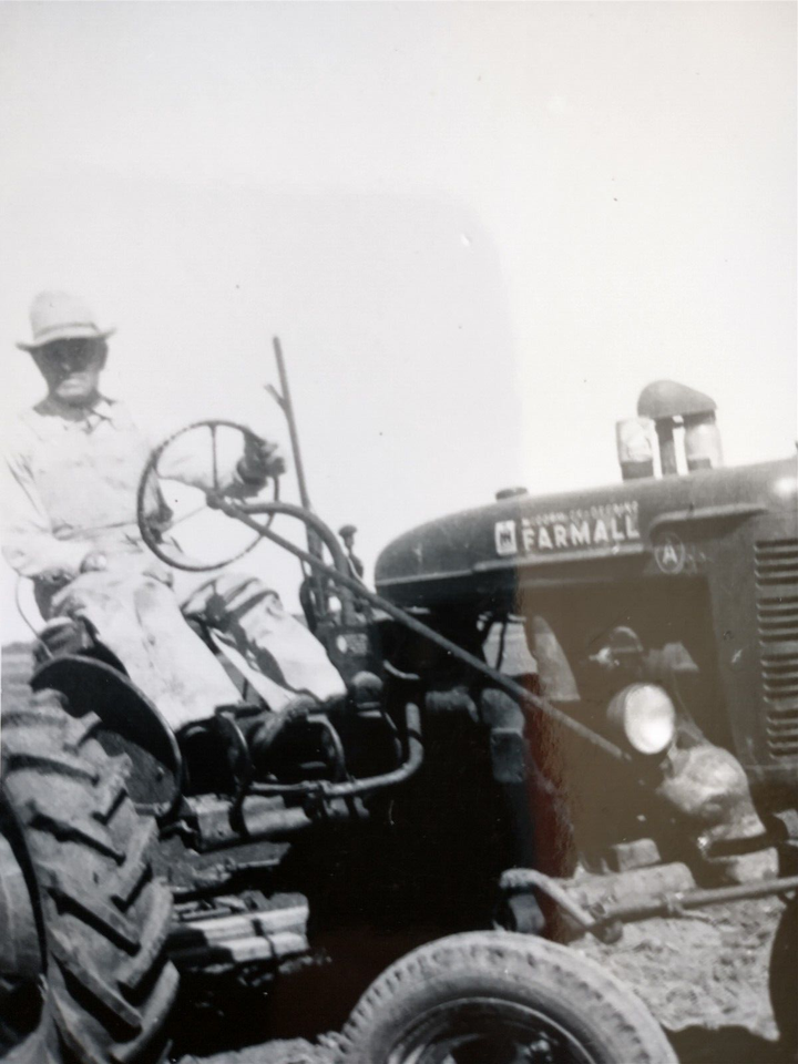 1940s Farmer Sitting on Farmall Model A Tractor Vintage B & W Photo 3 ...