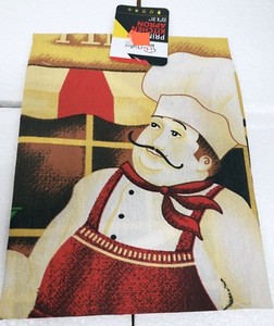 Fabric Kitchen Apron with pocket, (23" x 31") FAT CHEF, 100% Cotton by ...