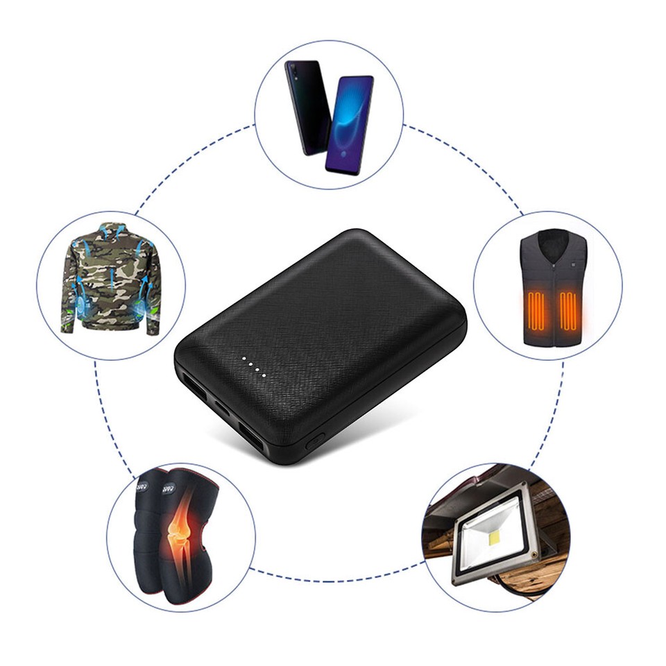 20000mAh Power Bank Battery Backup for Heated Vest Heat Jacket Gloves ...