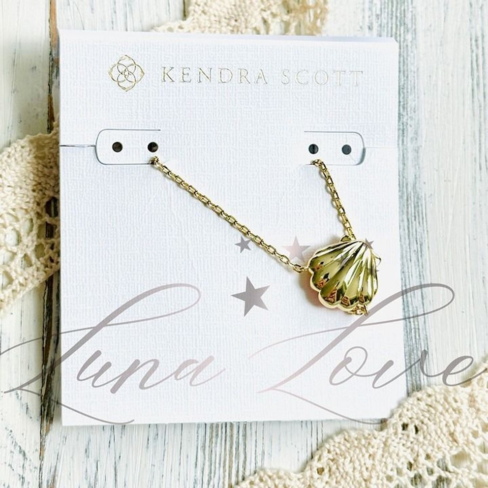 KENDRA SCOTT Brynne Gold Shell Pendant Necklace In Blush Mother-of ...
