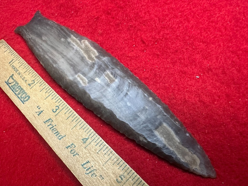 6 1/8" Fluted Cumberland Point, Indian Artifacts, Arrowheads, Hopewell ...